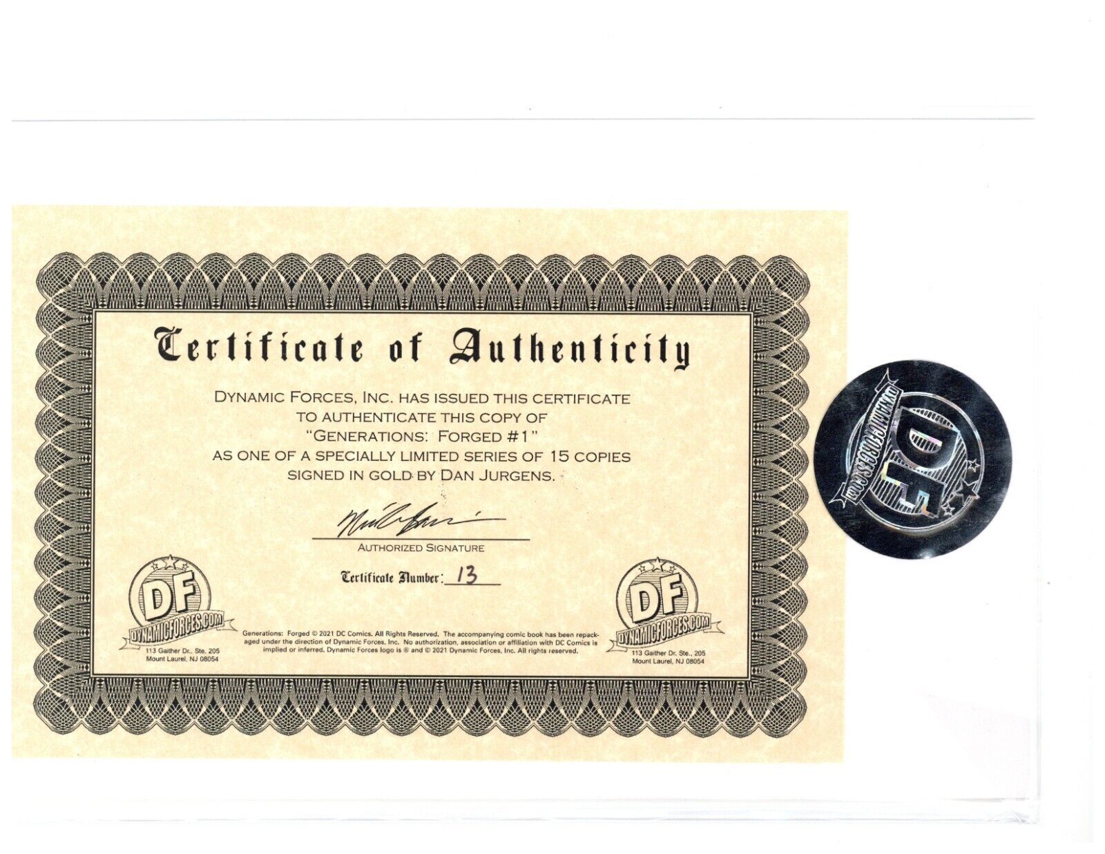 Generations Forged #1 (ONE SHOT) COVER A Signed In Gold Dan Jurgens w ...