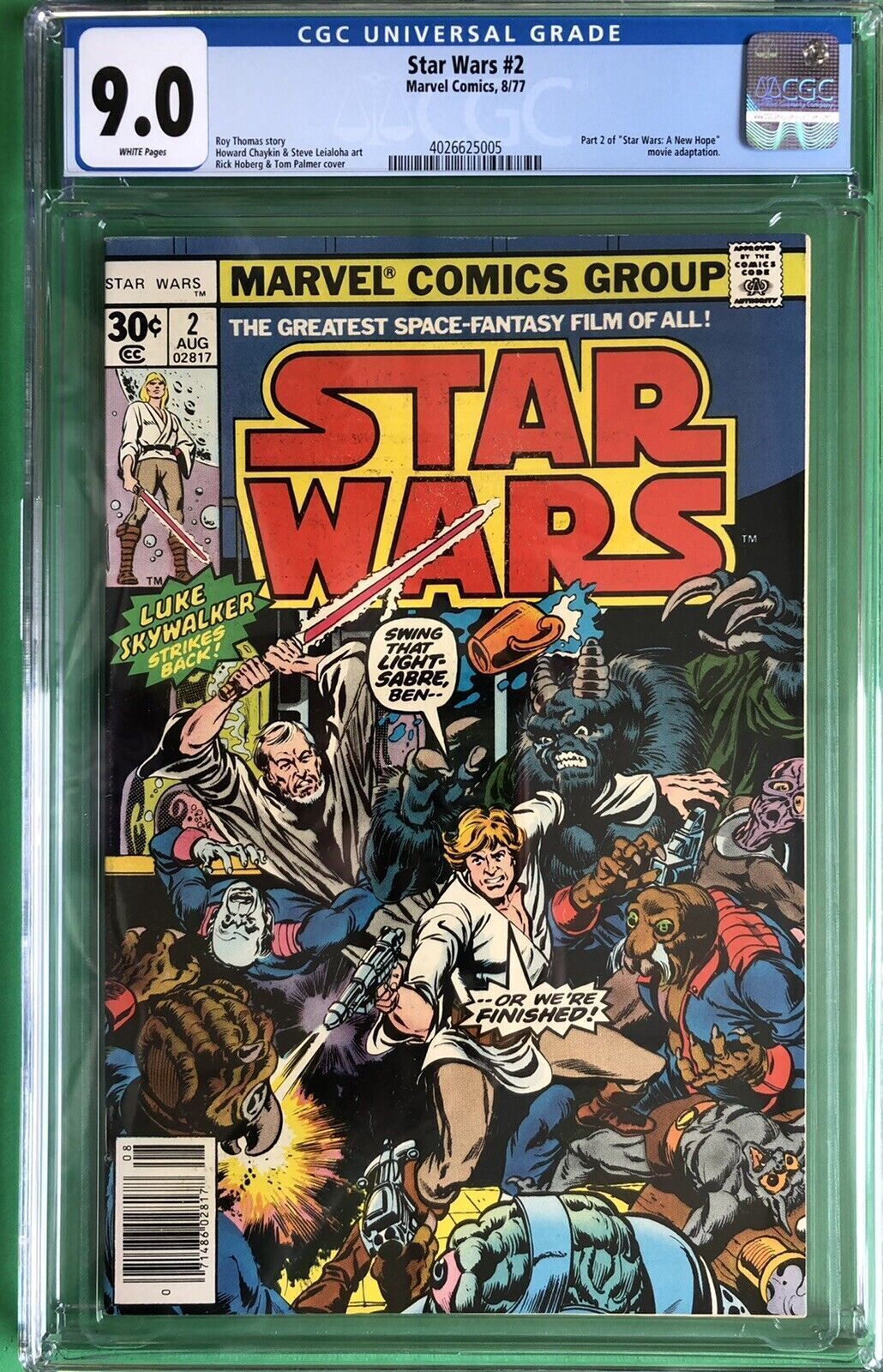 Star Wars #2 CGC 9.0 1st Obi-Wan Kenobi Han & Chewbacca In Story (1977 ...