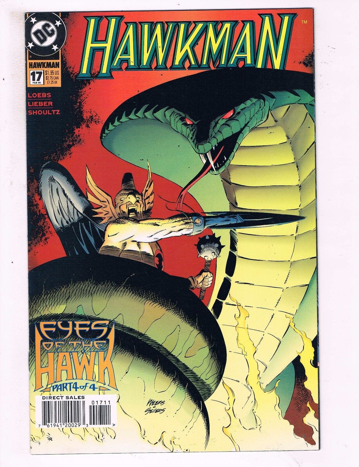 Hawkman #17 VF DC Eyes Of The Hawk Pt. 4 Of 4 Comic Book Loebs 1994 ...