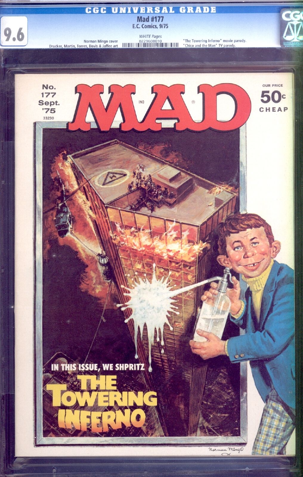 MAD Magazine #177-Cgc 9.6-Alfred E. Newman-Towering Inferno 0229608010 ...