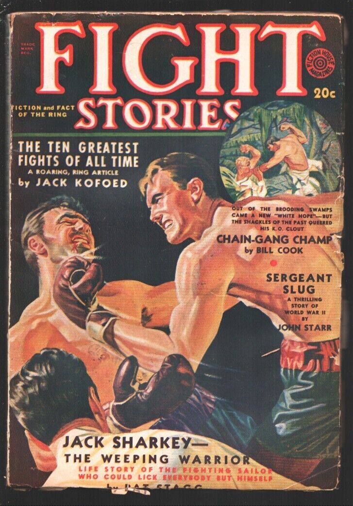 Fight Stories-Winter 1949-Pulp boxing cover.-"Chain-Gang Champ" by Bill ...