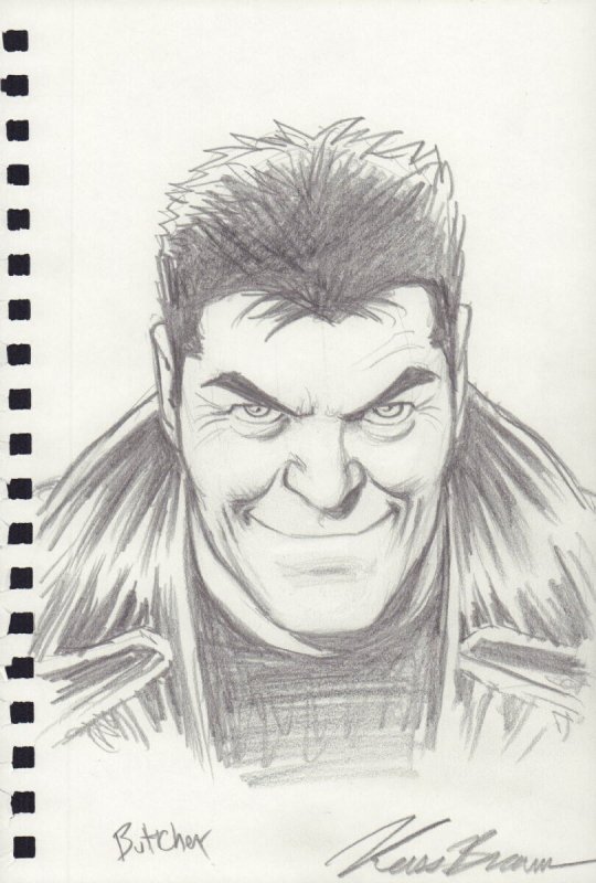 Billy Butcher from The Boys (Comics) Side Bust Pencil Art - B - by Russ ...