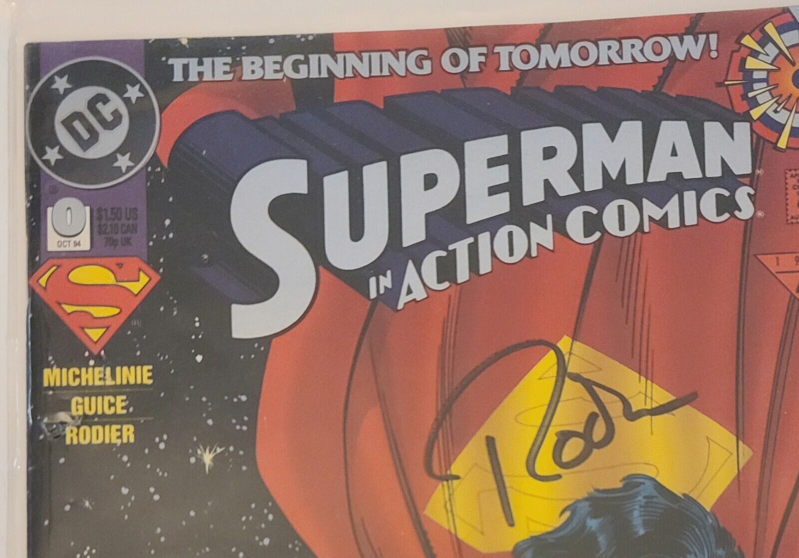 Action Comics #0 (DC Comics 1994) Signed By Denis Rodier, Superman, NM ...