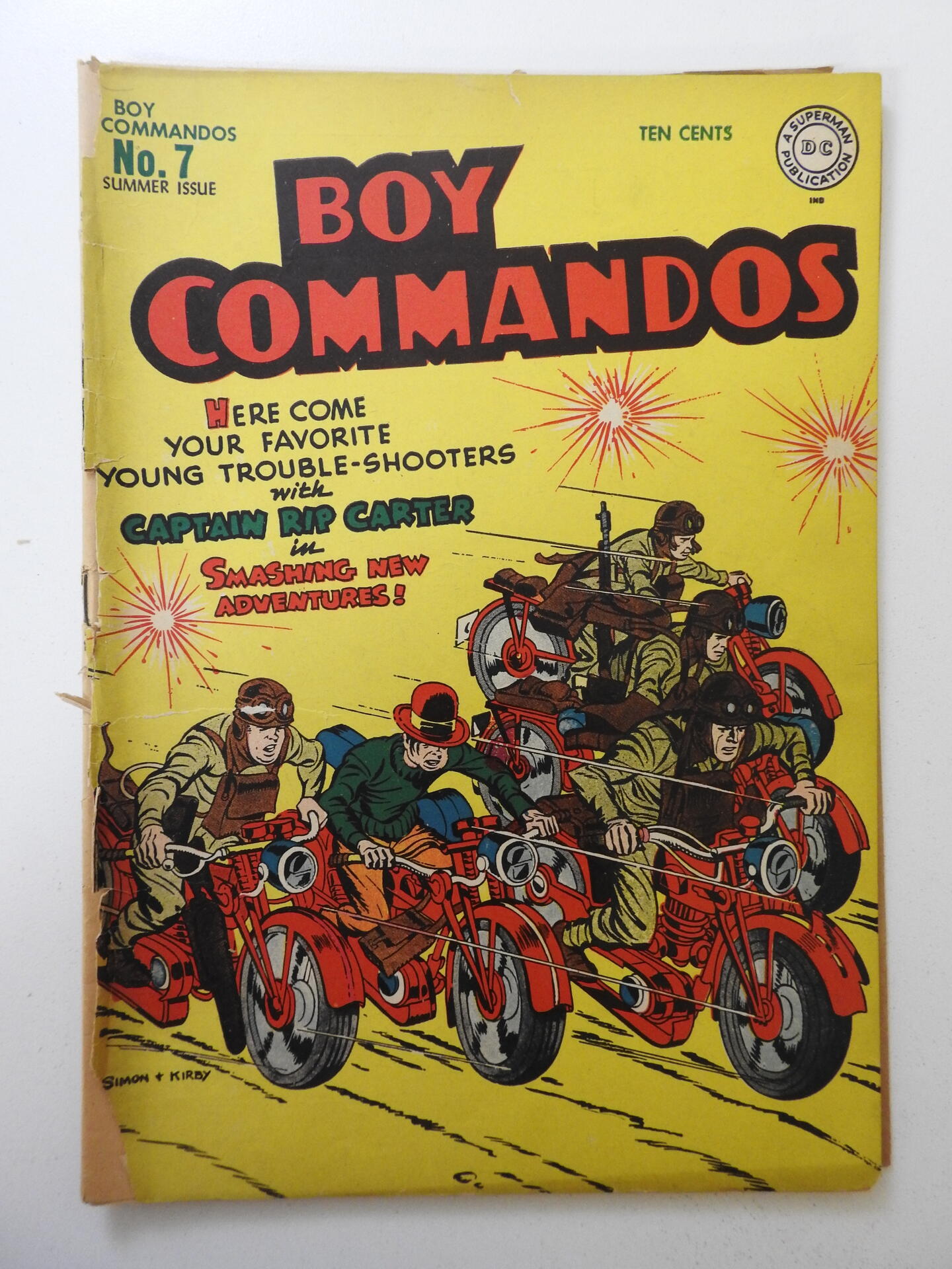 Boy Commandos #7 (1944) PR Cond Book-length spine split, centerfold ...