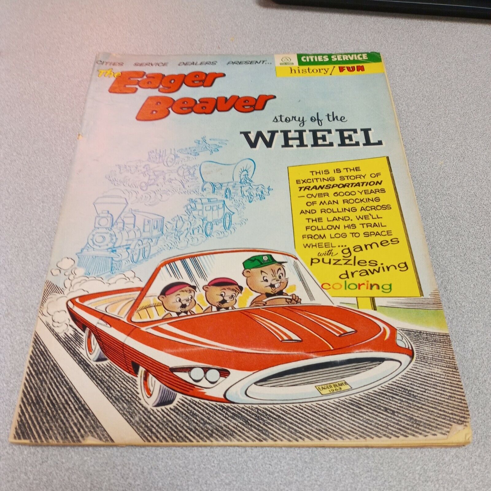 Cities Service Oil 1963 comic The Eager Beaver Story of the Wheel promo ...