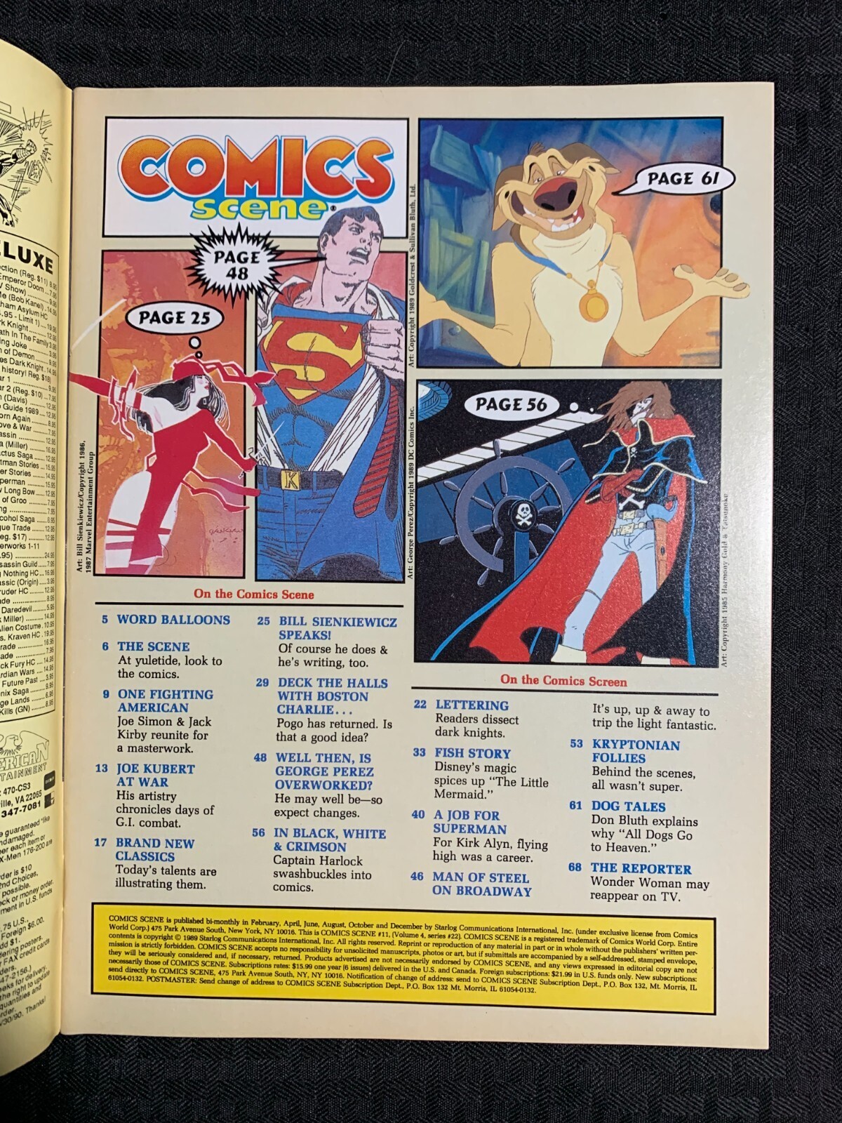 1990 COMICS SCENE Magazine #11 FVF 7.0 The Little Mermaid / Superman ...