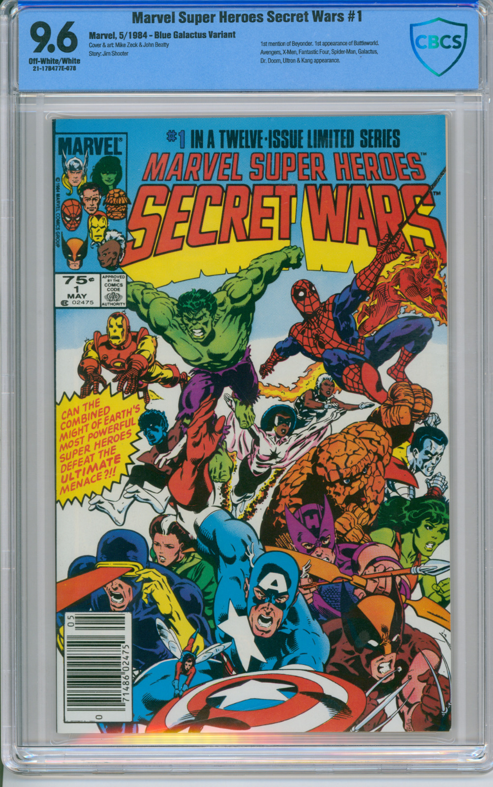 Marvel Super Heroes Secret Wars #1 CBCS 9.6 1984 Marvel Blue Galactus ...
