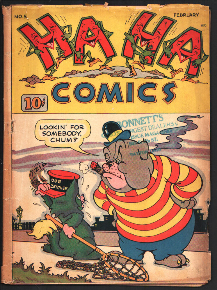 Ha Ha #5 1943-Creston-WWII Funny Animals-Cover detached from single ...