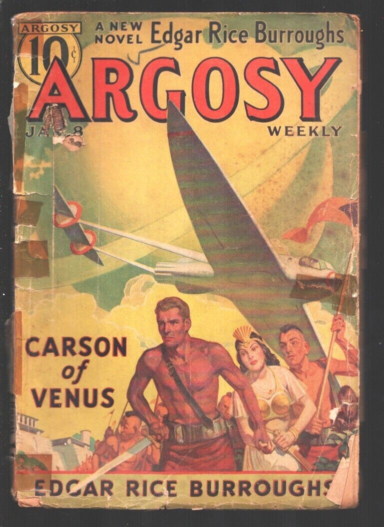 Argosy 1/8/1938-Carson of Venus cover art by Belarski by Edgar Rice ...
