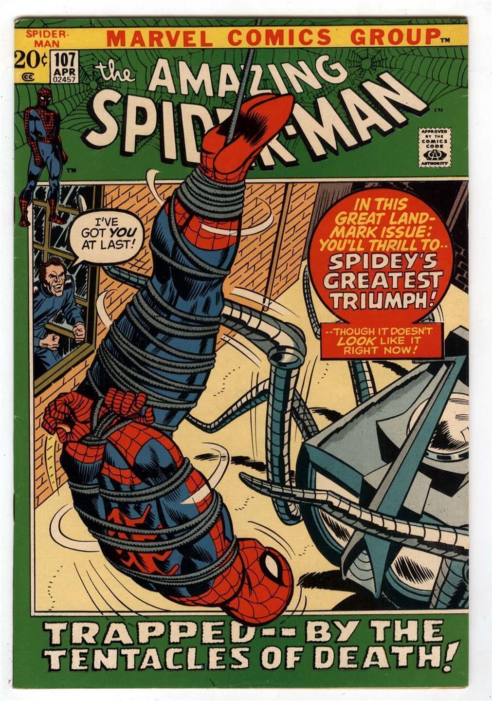 Amazing Spider-Man #107 1972 Spider-Slayer Spencer Smythe High Grade ...