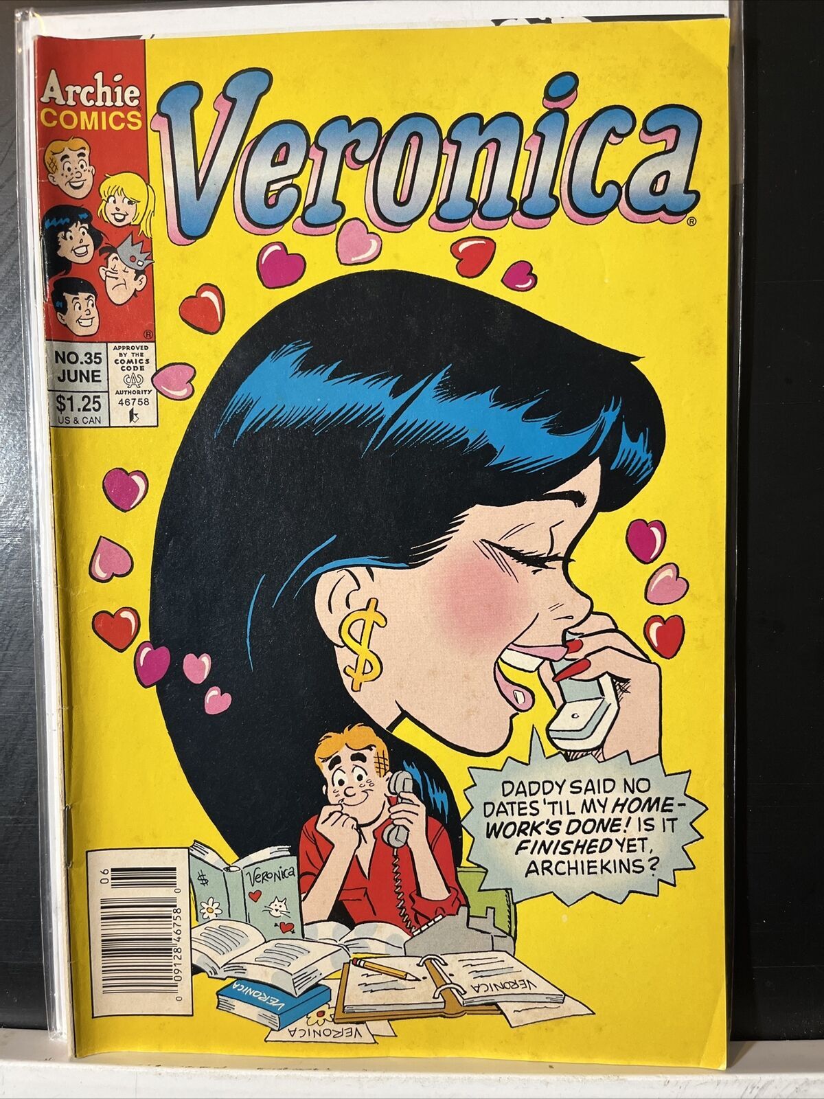 VERONICA #35 (1994 Archie Comics) "Veronica on the Phone with Archie ...