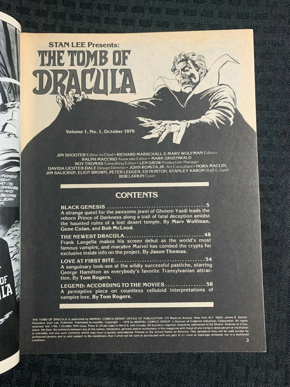 1979 TOMB OF DRACULA Magazine 1 VG 4.5 Love At First Bite / Gene Colan ...