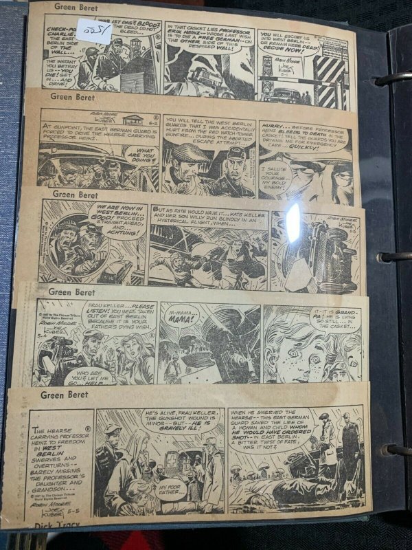 1967 GREEN BERET by Joe Kubert 7.5x2.5" Clipped Comic Strip LOT of 55 ...