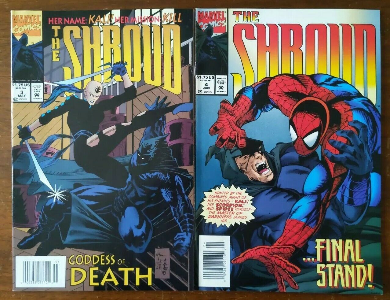 The Shroud #3 & 4 - Newsstand UPC Variant Lot Spider-Man Goddess Of ...