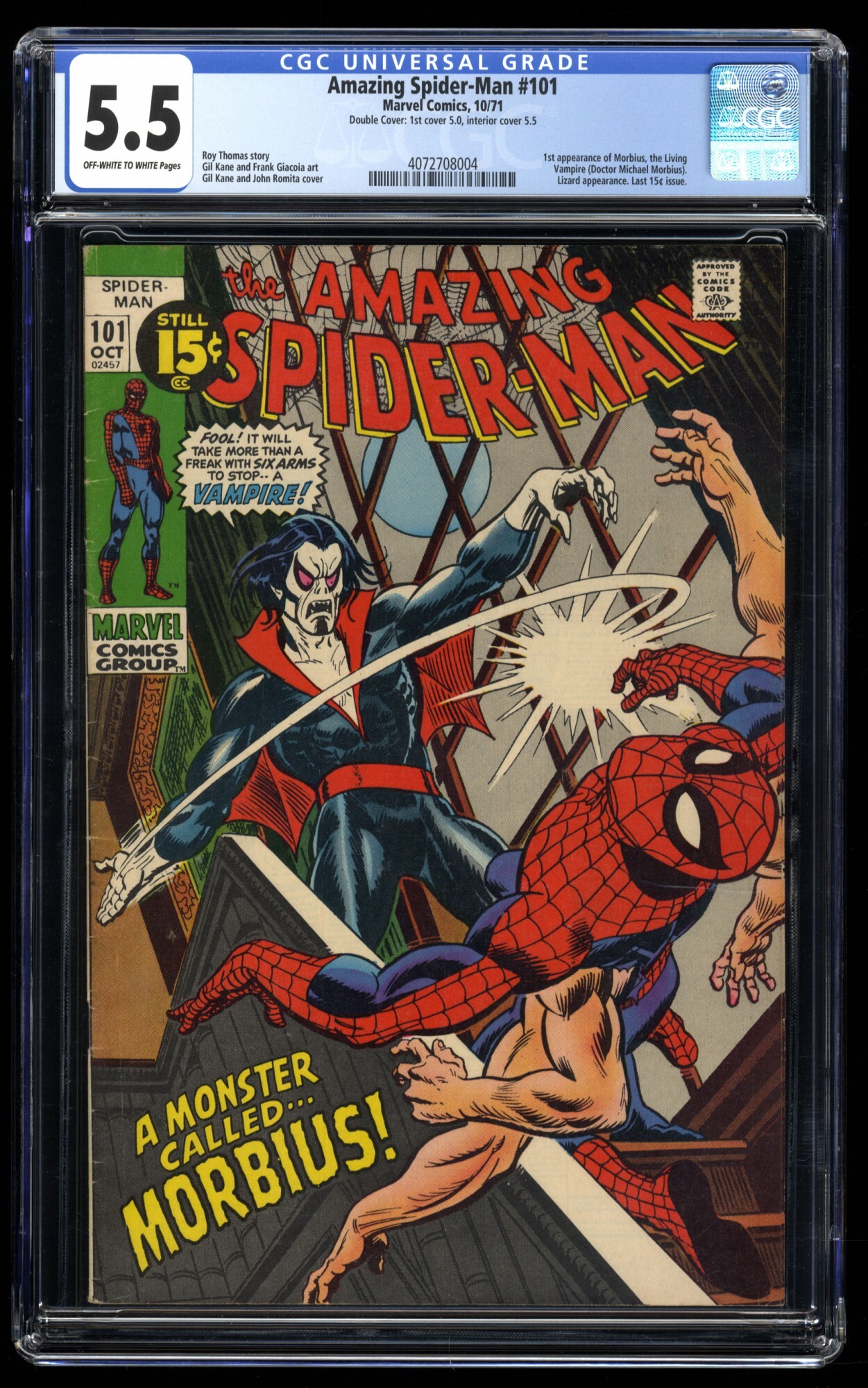 Amazing Spider-Man #101 CGC FN- 5.5 DOUBLE COVER!! 1st Appearance ...