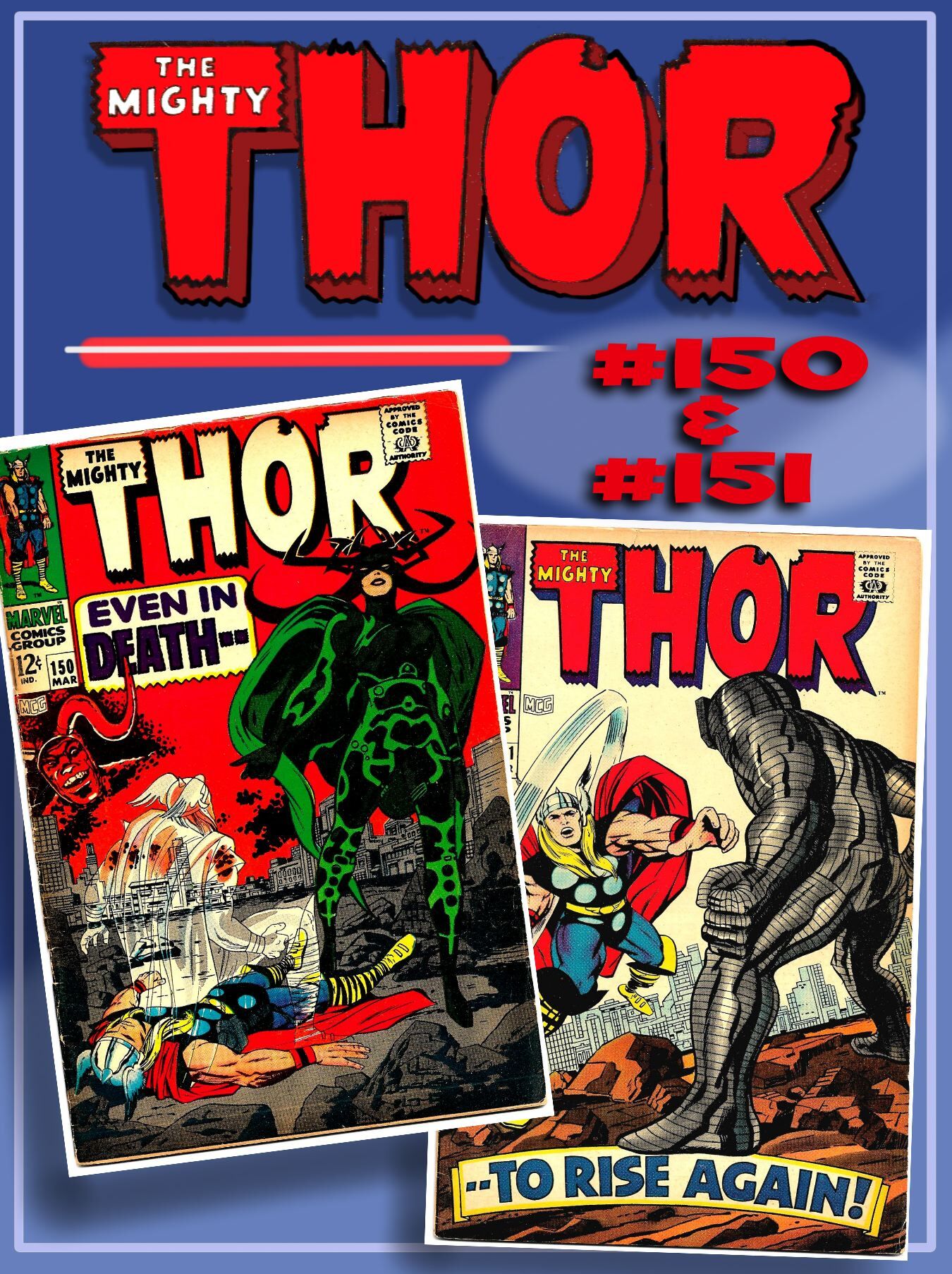 Thor #150 & #151 (1968) 4.0vg Jack Kirby! Destroyer! Inhumans Back-Up ...