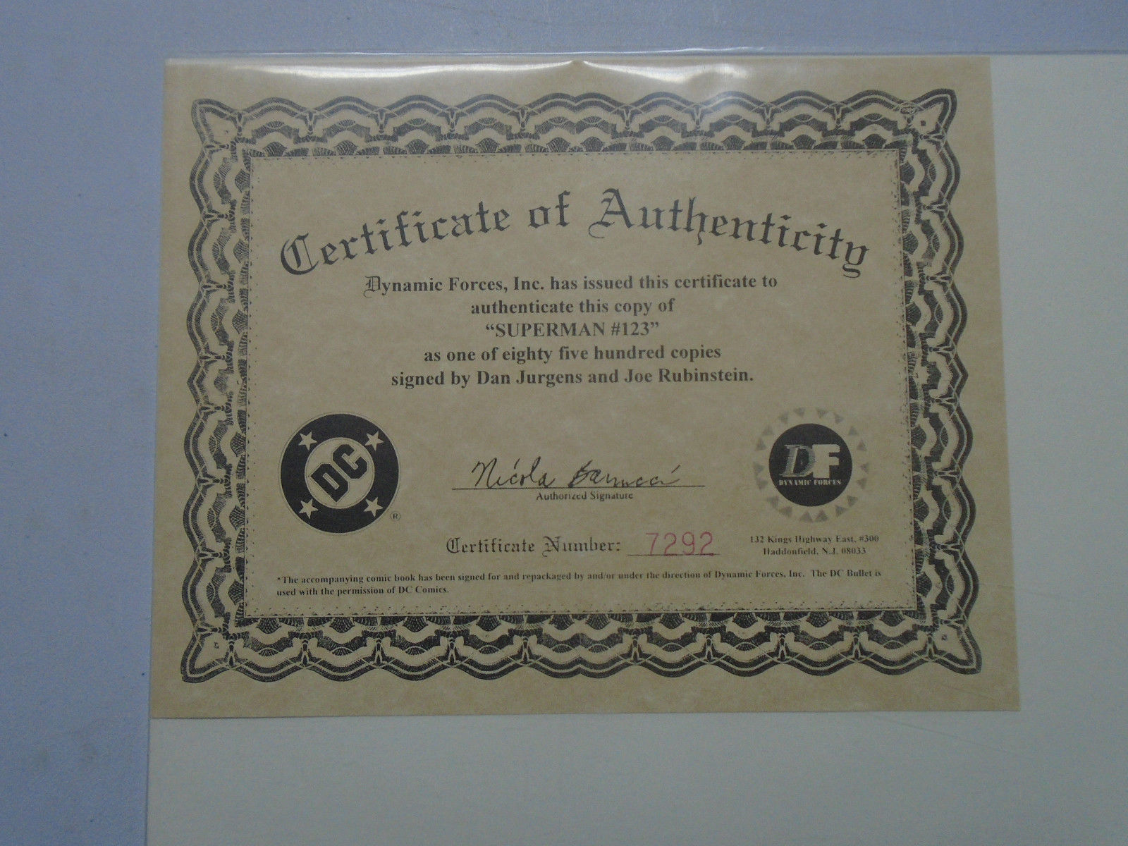 Superman (2nd Series) #123 Dynamic Forces Singed By Dan Jurgens & Joe ...