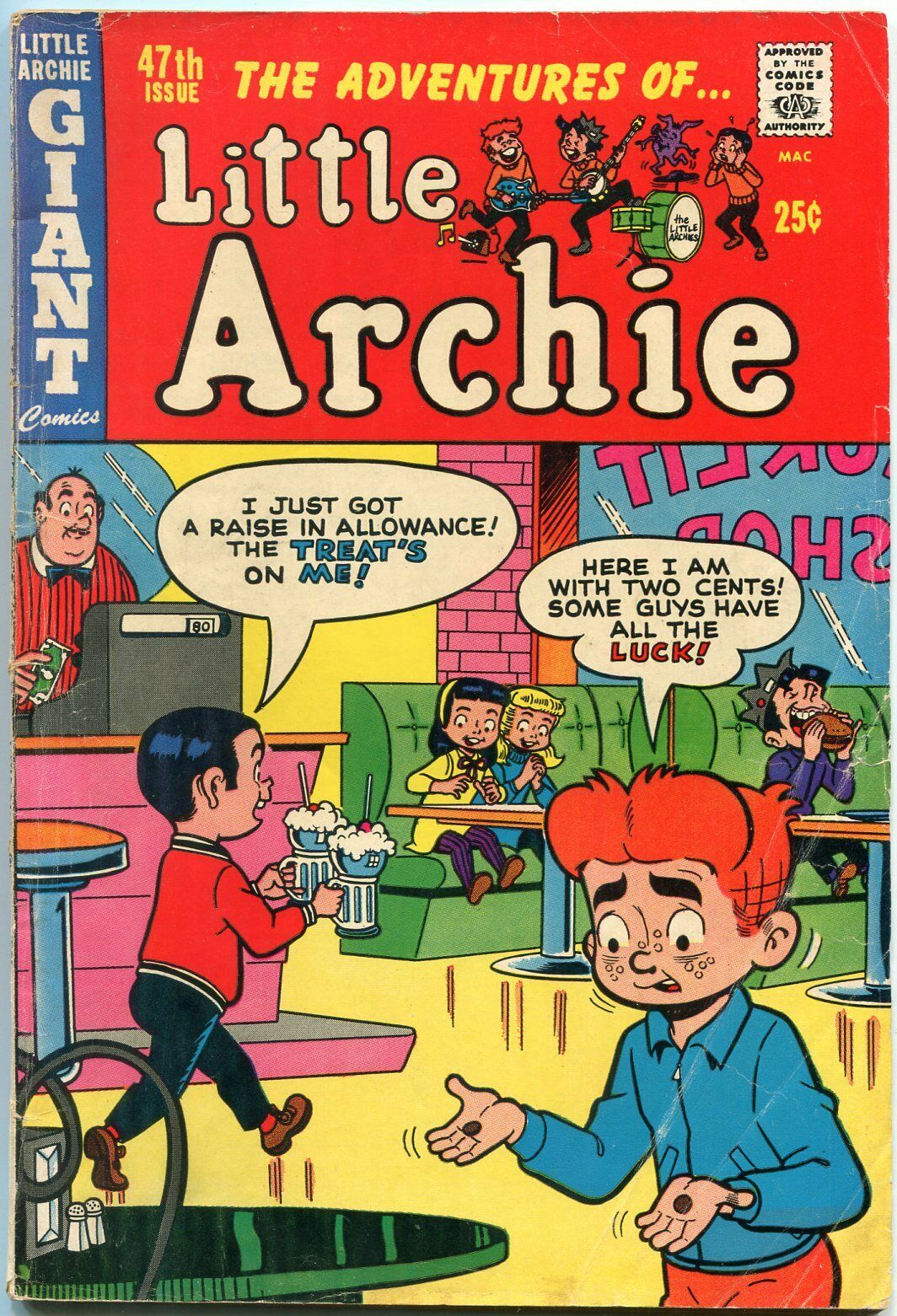 Little Archie #47 1968- Soda Shop ice cream cover VG | Comic Books ...