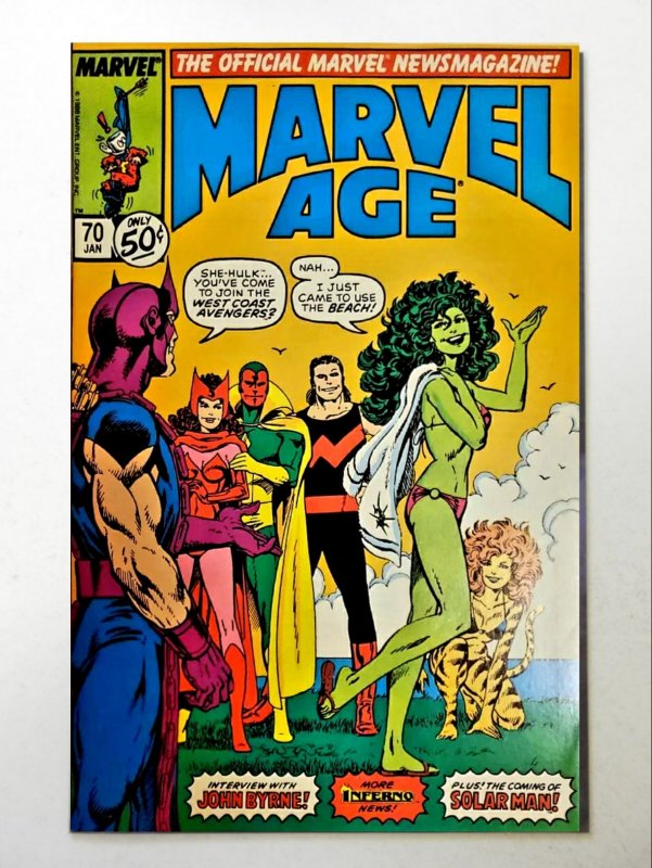 Marvel Age #70 (1989) John Byrne WC Avengers She-Hulk Cali-Hot Swimsuit ...