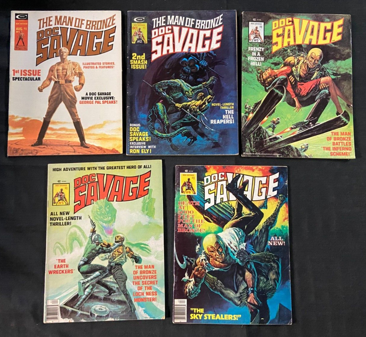 The MAN of Bronze DOC Savage 5 Issue Comic Magazine LOT #1-3, 5,6 VF+ ...