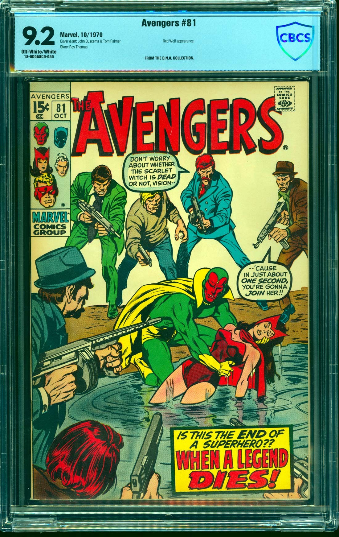 Avengers #81 CBCS NM- 9.2 Off White to White Marvel Comics Thor Captain ...