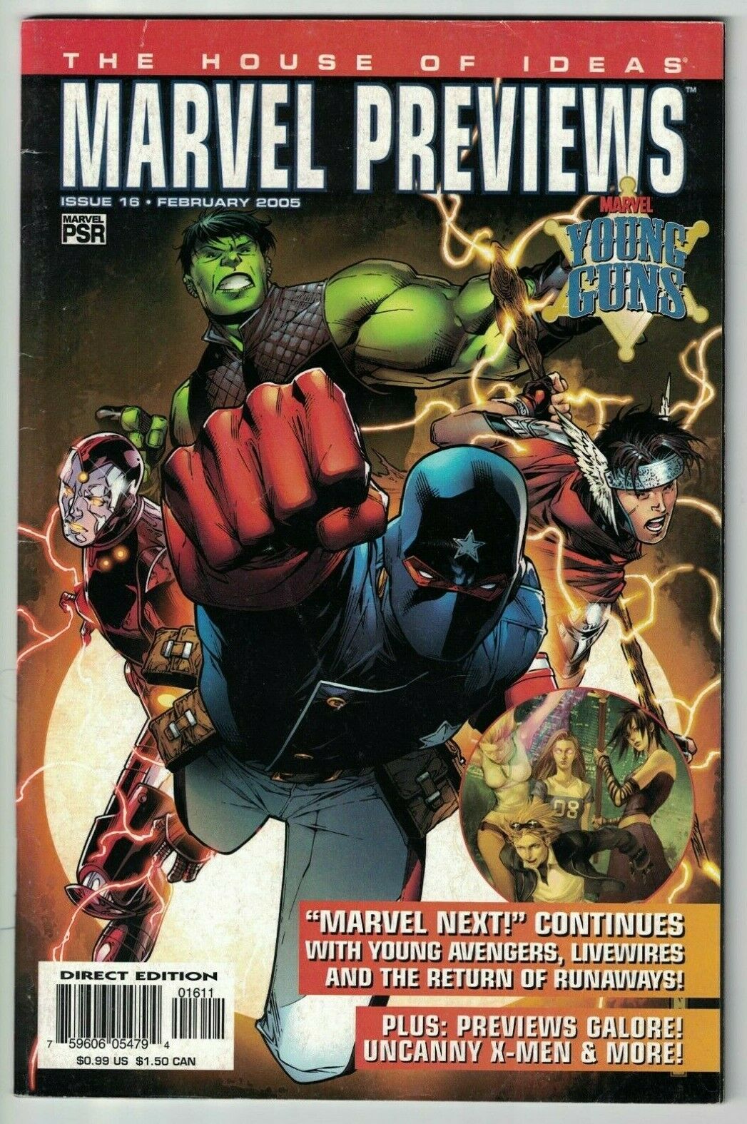 Marvel Previews #16 young avengers #1 - livewires #1 - uncanny x-men ...