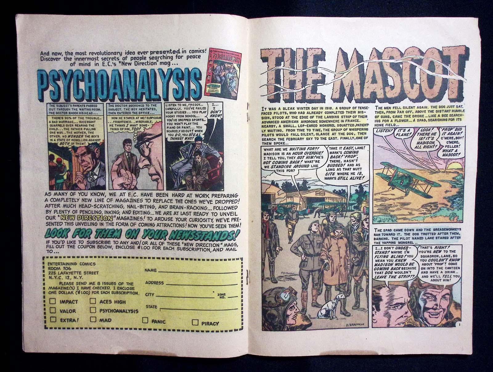 ACES HIGH #1 EC Not Approved by Comics Code 1955 Evans Krigstein Wood ...