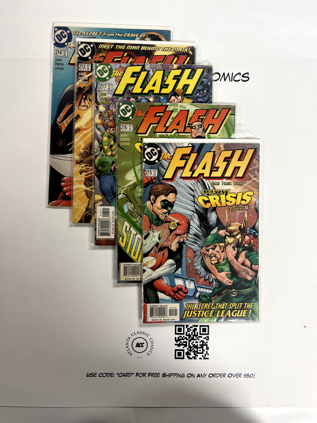5 The Flash DC Comic Books#213 214 215 216 217 Bat-man Super-man Joker ...