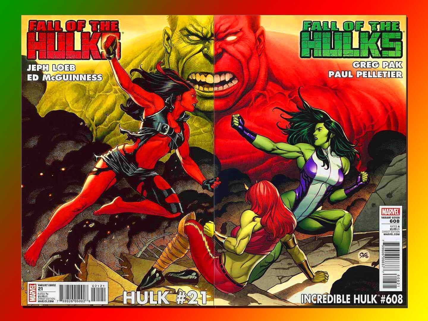 Hulk #21-608 Comic Lot Variant (2010) VERY RARE CHO EXCLUSIVE CVRS! Red ...