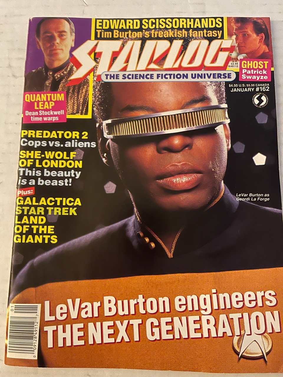 Starlog Magazine #162 January 1991/ Patrick Swayze, Levar Burton ...