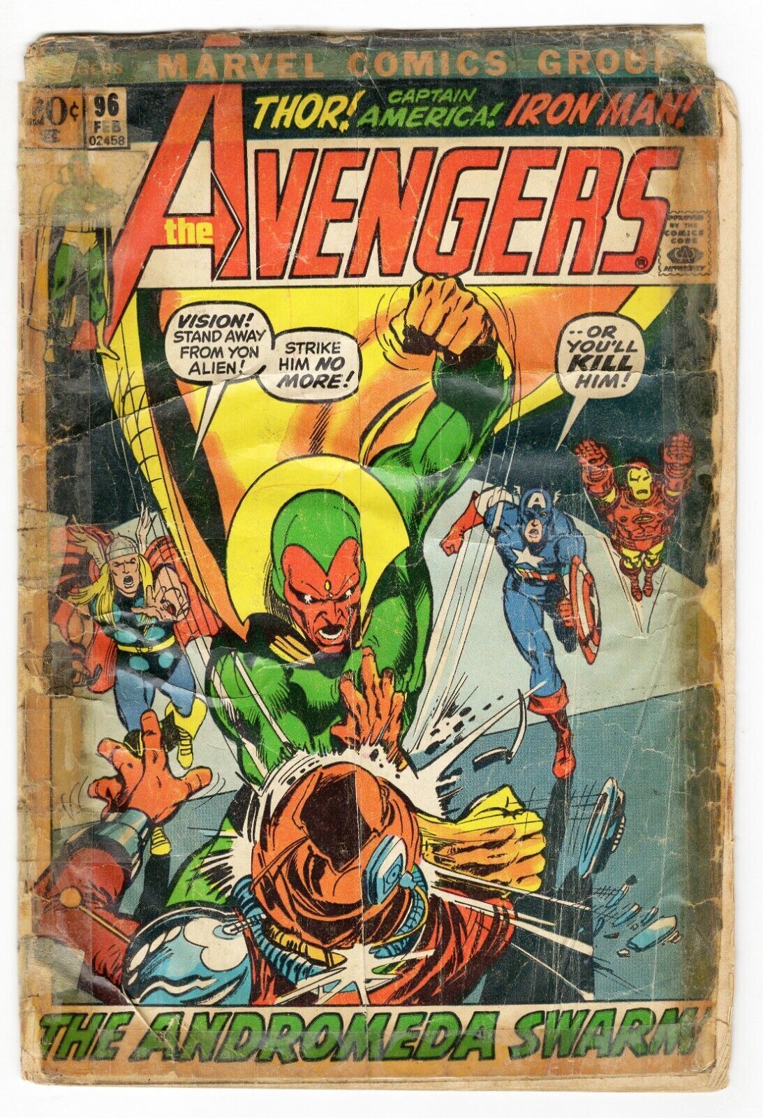 Avengers #96 VINTAGE 1972 Marvel Comics Neal Adams Kree Skrull War | Comic Books - Bronze Age ...