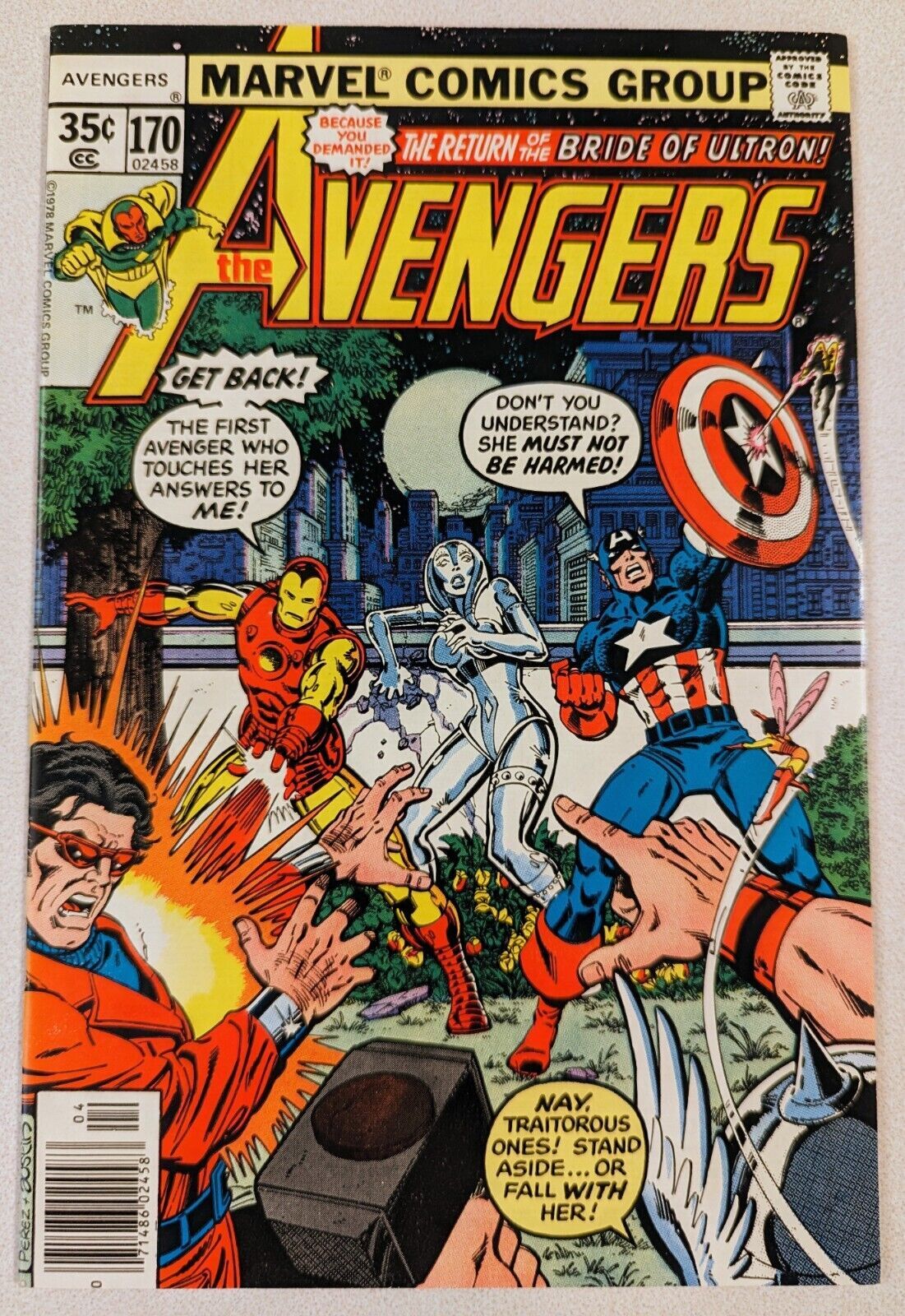 Avengers #170 (1978) George Perez cover art Jocasta Ultron Wonder Man ...