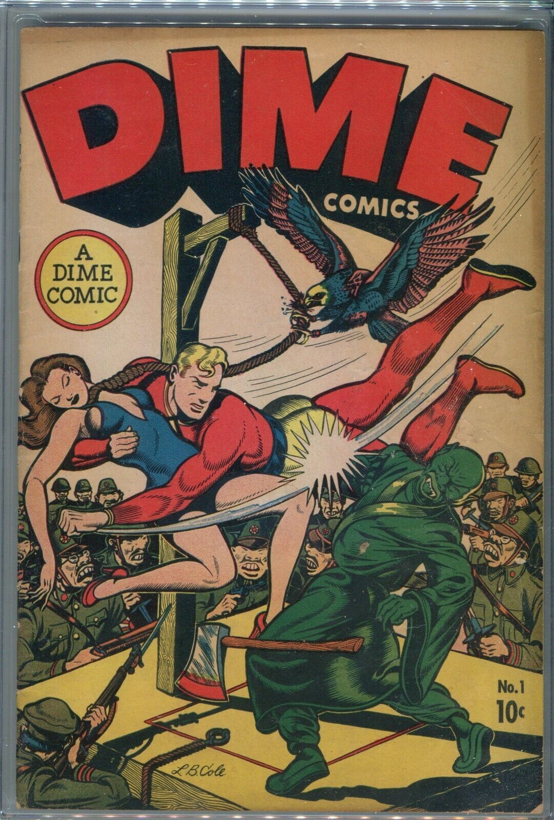 DIME COMICS #1 CGC 3.5 L.B.Cole WW2 hanging cover. | Comic Books ...