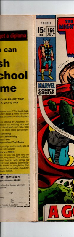 The Mighty Thor #166 - 2nd appearance Him (Adam Warlock) - 1969 - VG ...