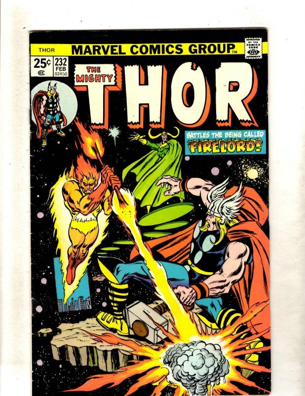 Lot Of 5 Mighty Thor Marvel Comic Books # 229 230 232 233 234 Odin Loki ...