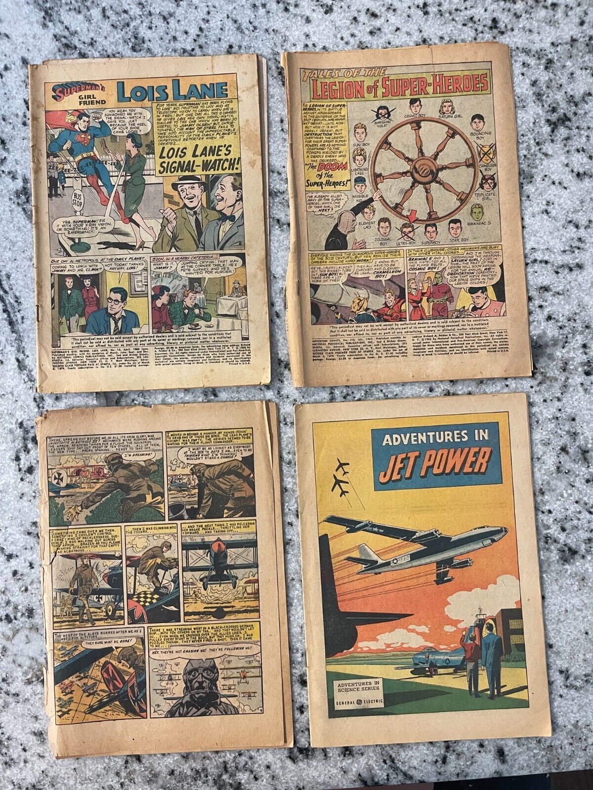 4 Coverless Comics Great For Art Projects Jet Power GE DC Superman ...