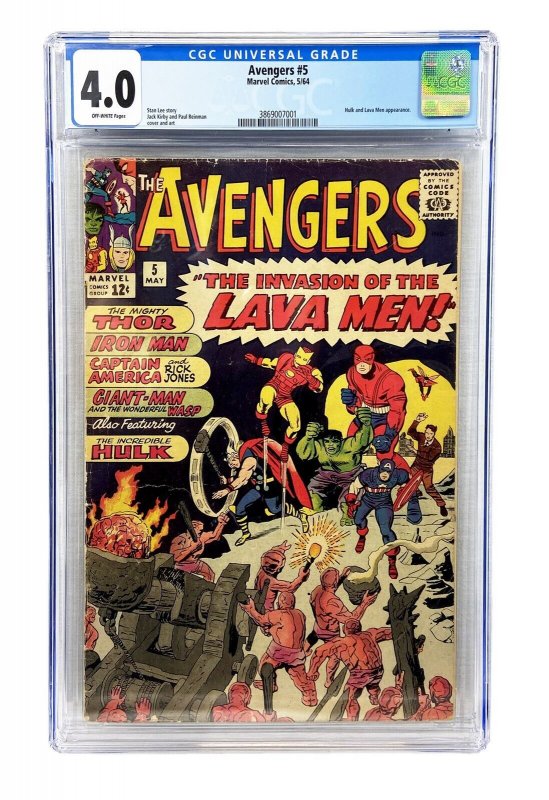 Avengers #5 CGC 4.0 Vintage 1964 Marvel Comics 1st Team Appearance Lava ...