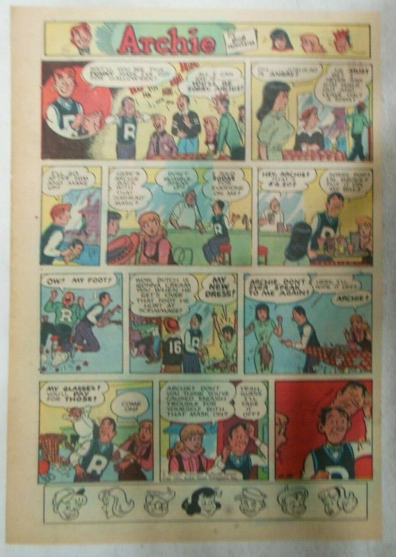 Archie by Bob Montana from 10/28/1951 Very Early! Tabloid Size Color ...