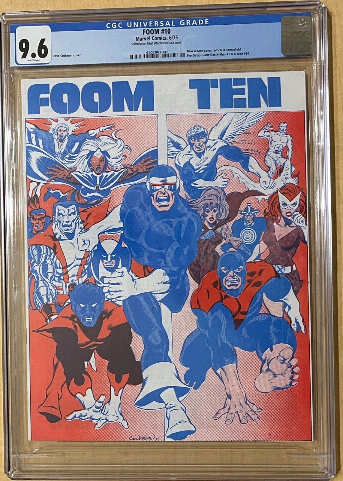 FOOM #10 CGC 9.6 NM+ 1st App New X-Men Team 1975 Predates Giant Size #1 ...