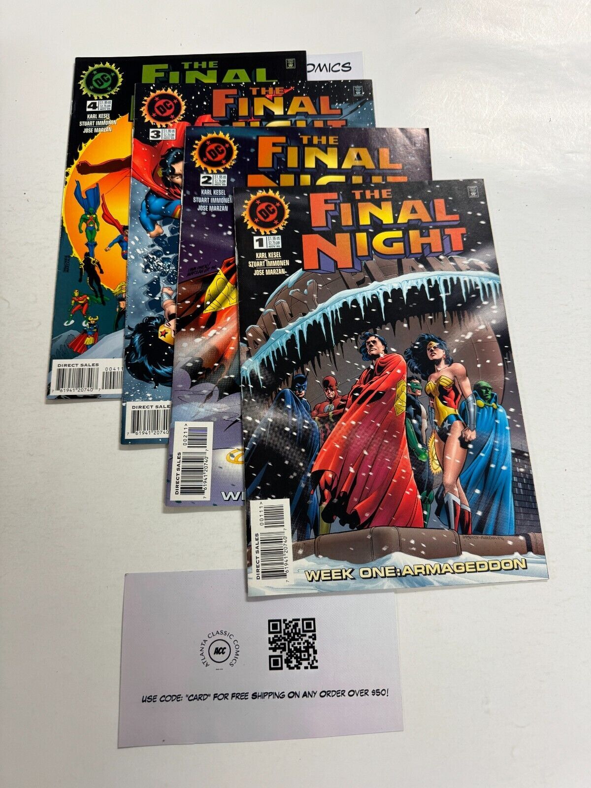 4 The Final Night DC Comic Book # 1 2 3 4 Flash Superman Atom Batman 81 ...