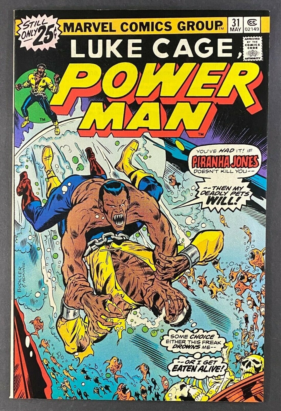 Power Man (1974) #31 NM (9.4) Luke Cage Piranha Jones Battle Cover Rich ...
