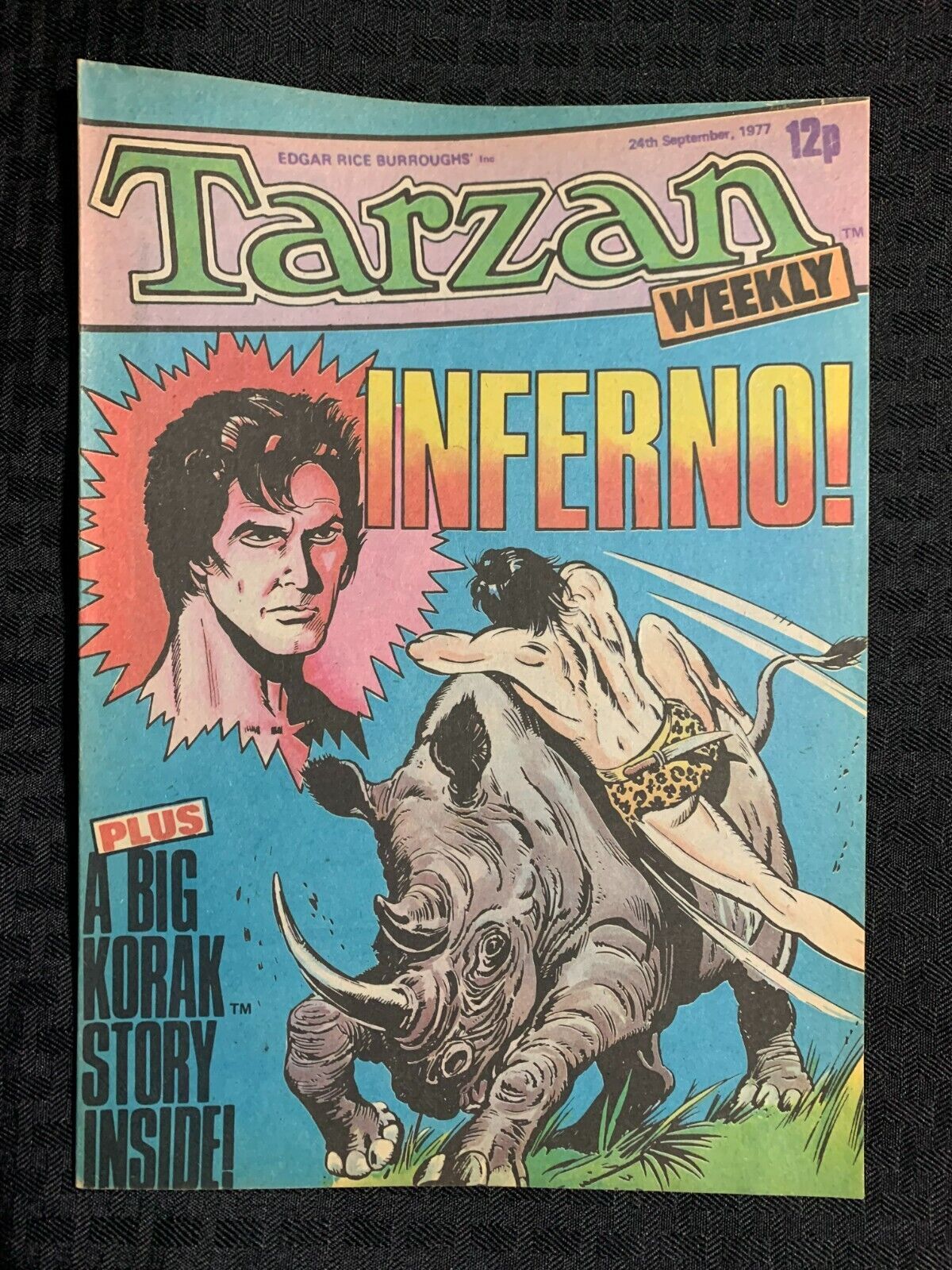 1977 Sept 24 TARZAN WEEKLY UK Comic Magazine FVF 7.0 Inferno / Korack ...