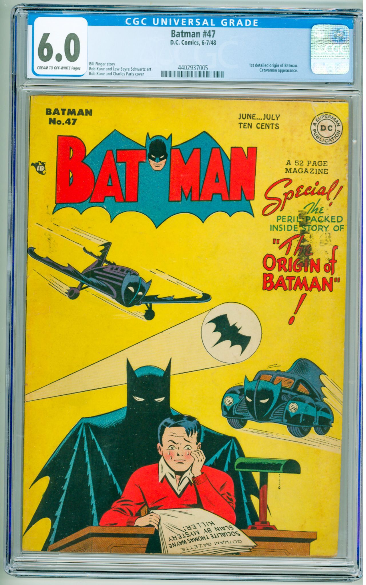 Batman #47 (1948) CGC 6.0! 1st detailed origin of Batman! | Comic Books ...