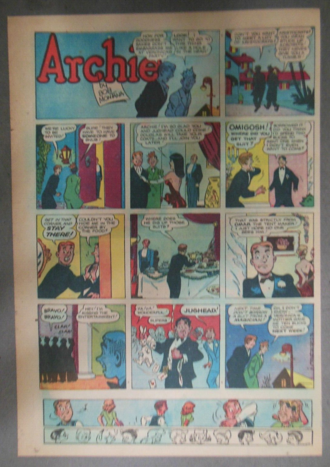 Archie Sunday Page by Bob Montana from 3/30/1947 Tabloid Size Page ...