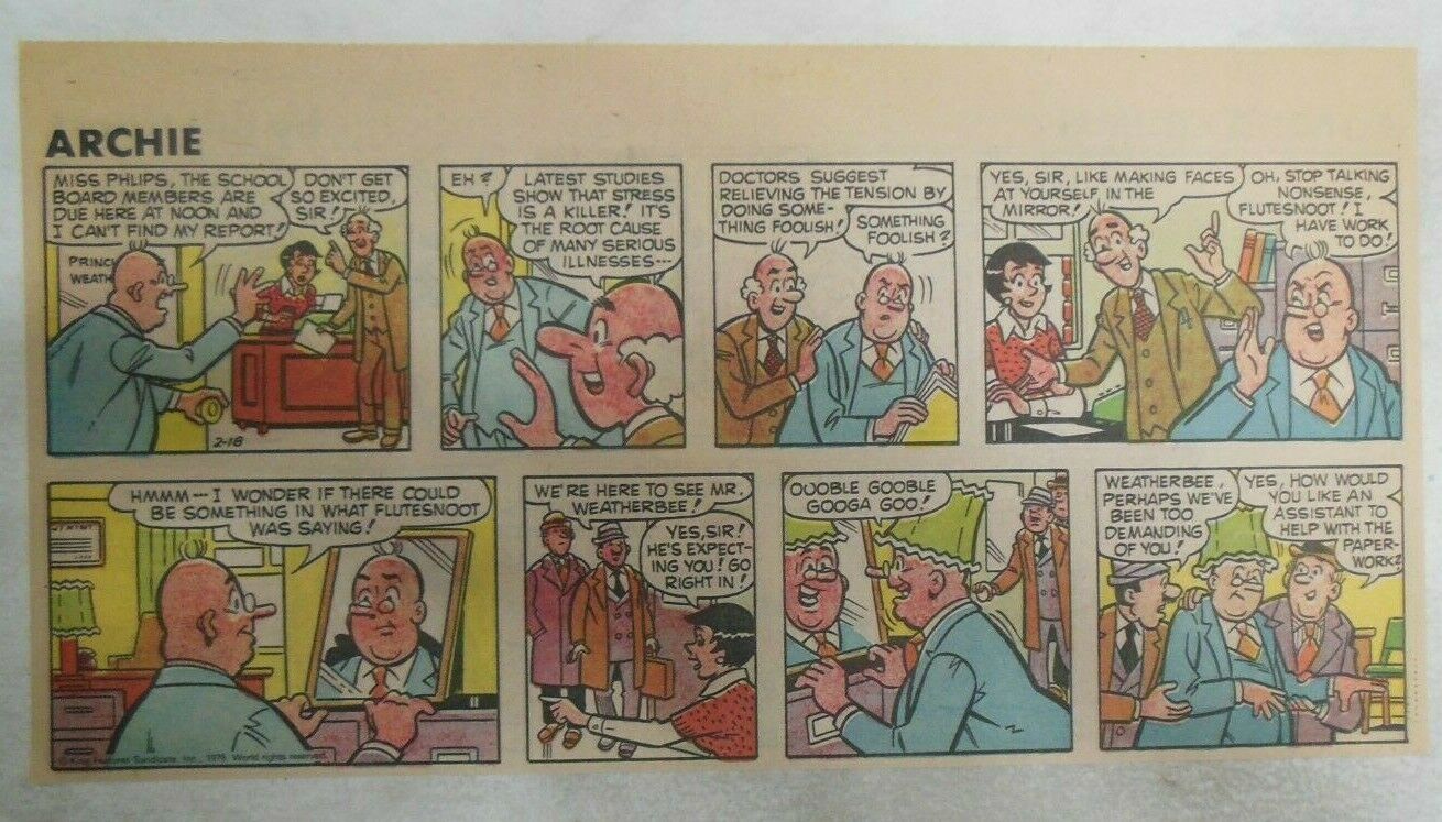 (24) Archie Sunday Pages by Dan DeCarlo from 1979 All Thirds Color ...