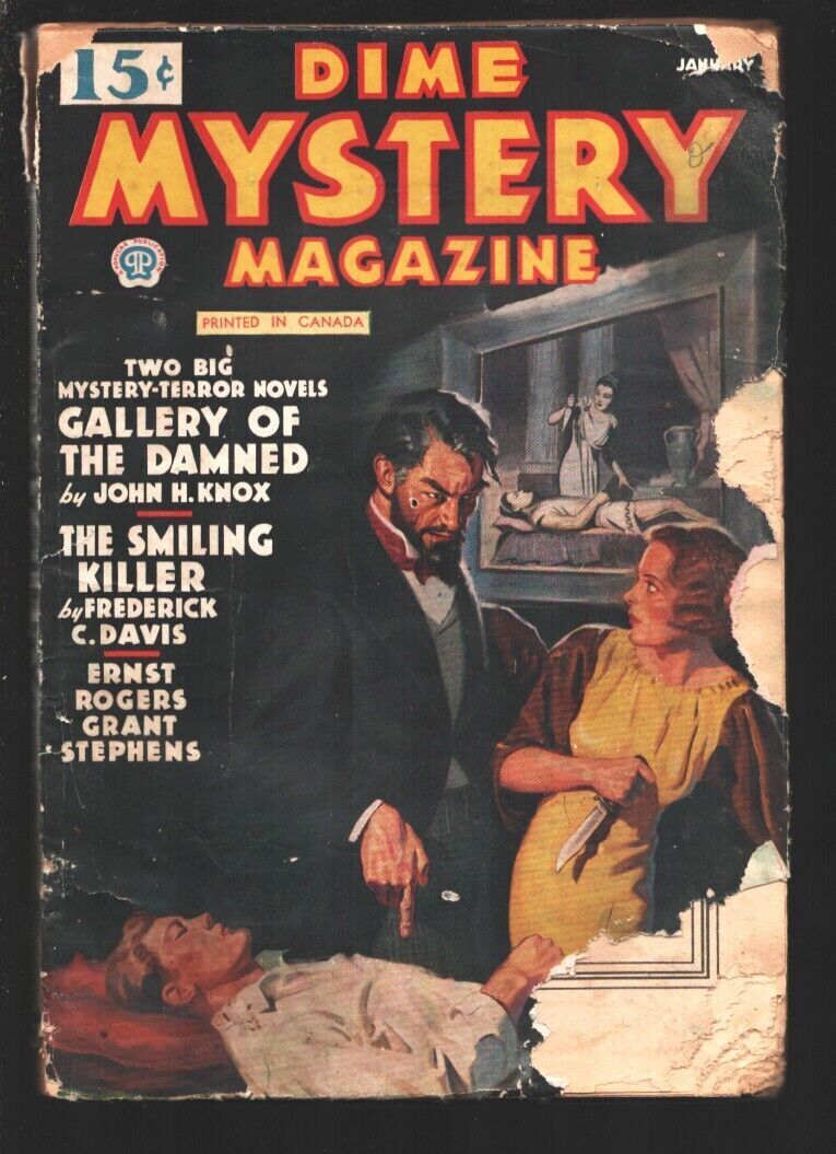PULP: Dime Mystery 1/1956-stabbing cover-Weird menace pulp fiction-Rare ...
