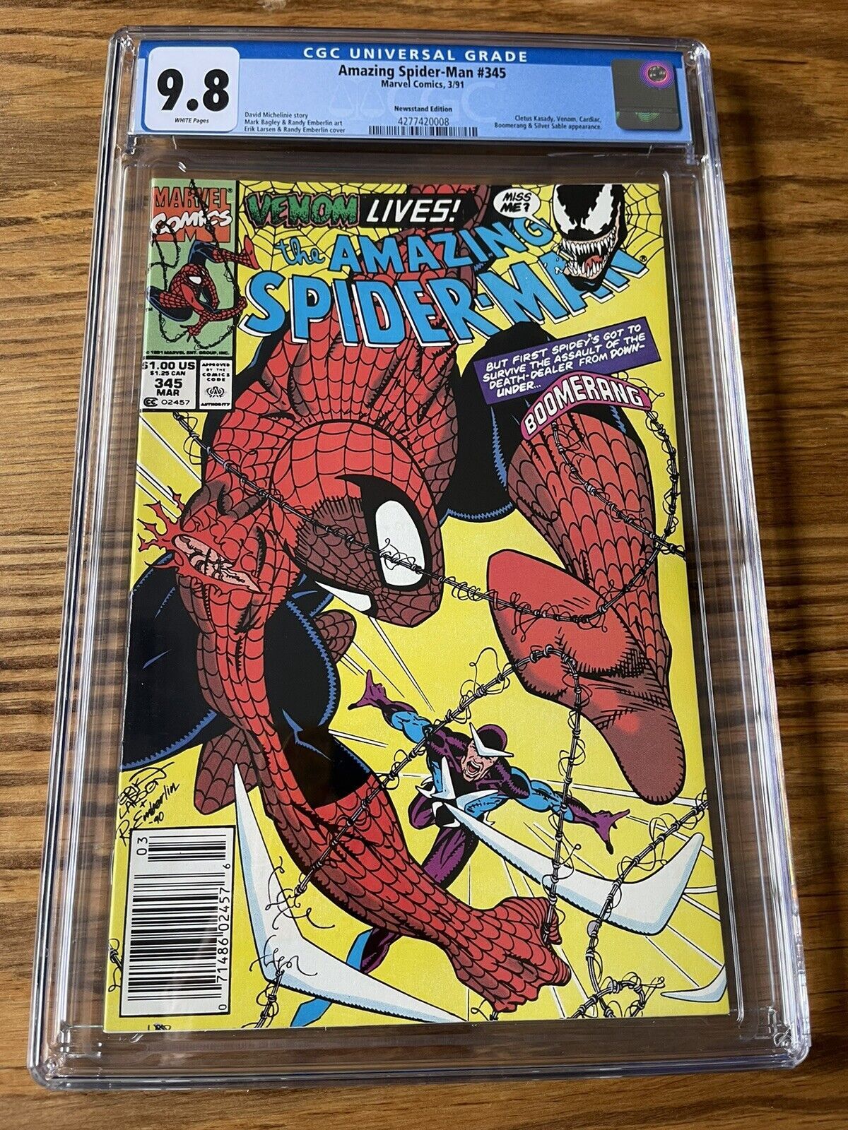 Amazing Spider-Man #345 CGC 9.8 Newsstand - Venom, Boomerang, Silver ...