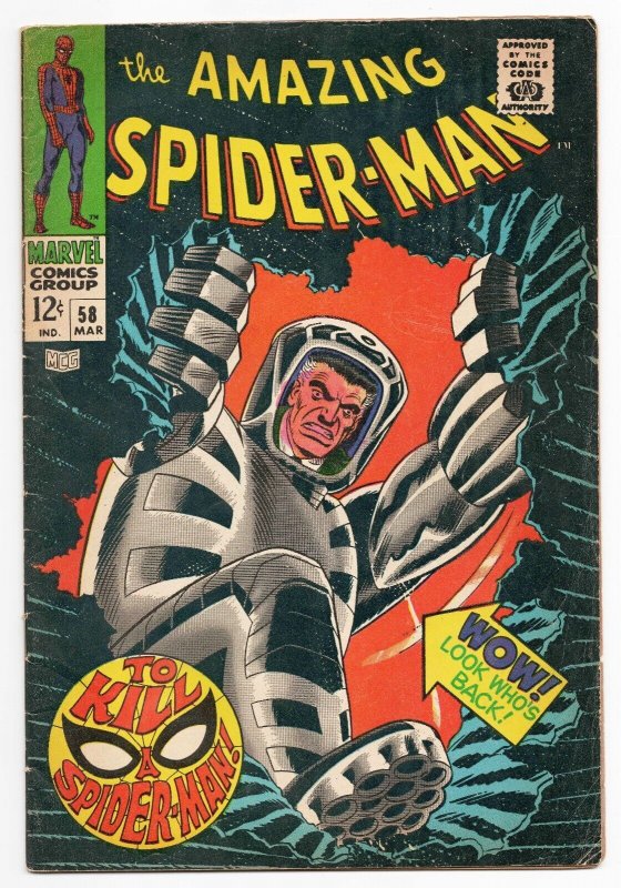 Amazing Spider-Man #58 VINTAGE 1968 Marvel Comics J Jonah Jameson ...
