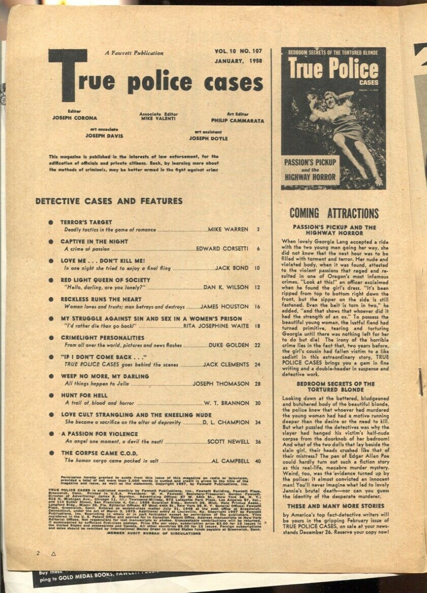 True Police Stories 1/1958-spicy women in prison cover-love cult ...