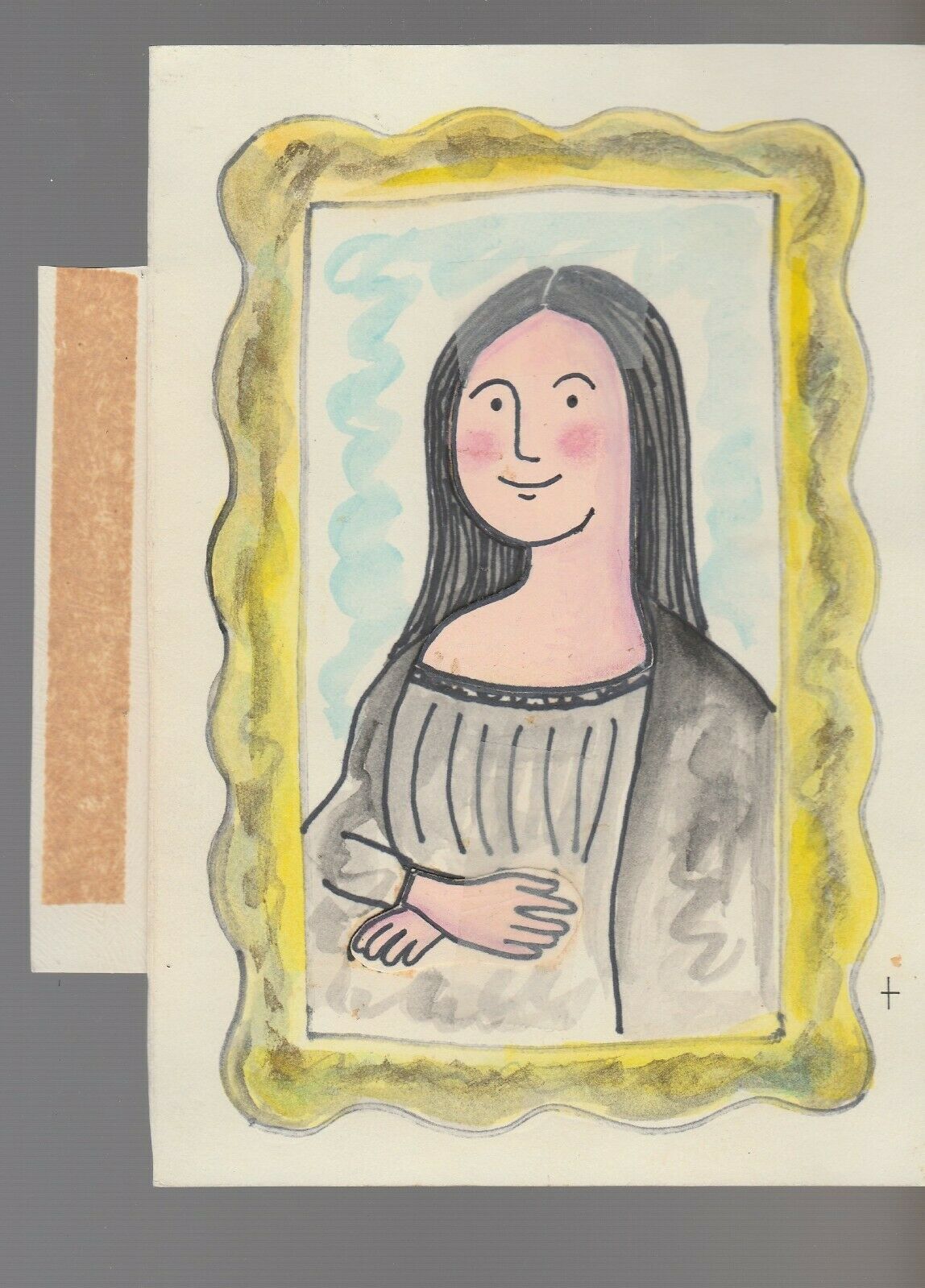 HAPPY BIRTHDAY Cartoon Mona Lisa 5x7.25" Greeting Card Art #B9873 ...